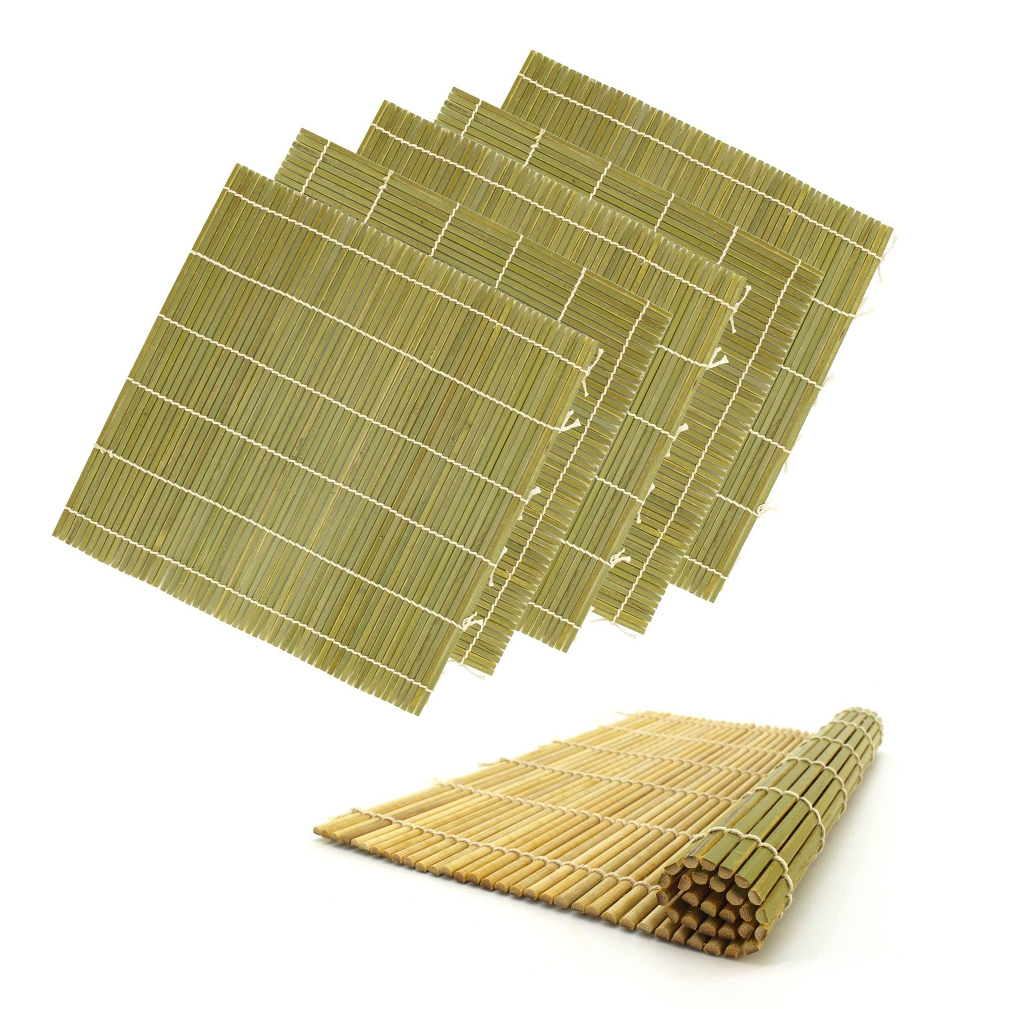 6 x Professional Grade Bamboo Sushi Making Rolling Mats 9.5" x 9.5"