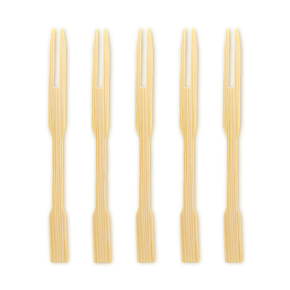 3.5" Premium Bamboo Mini Tasting Forks