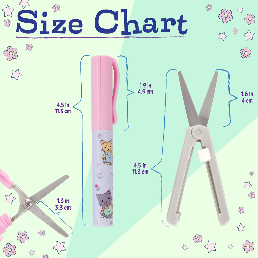 Compact scissor set, travel size, mini scissors that fold