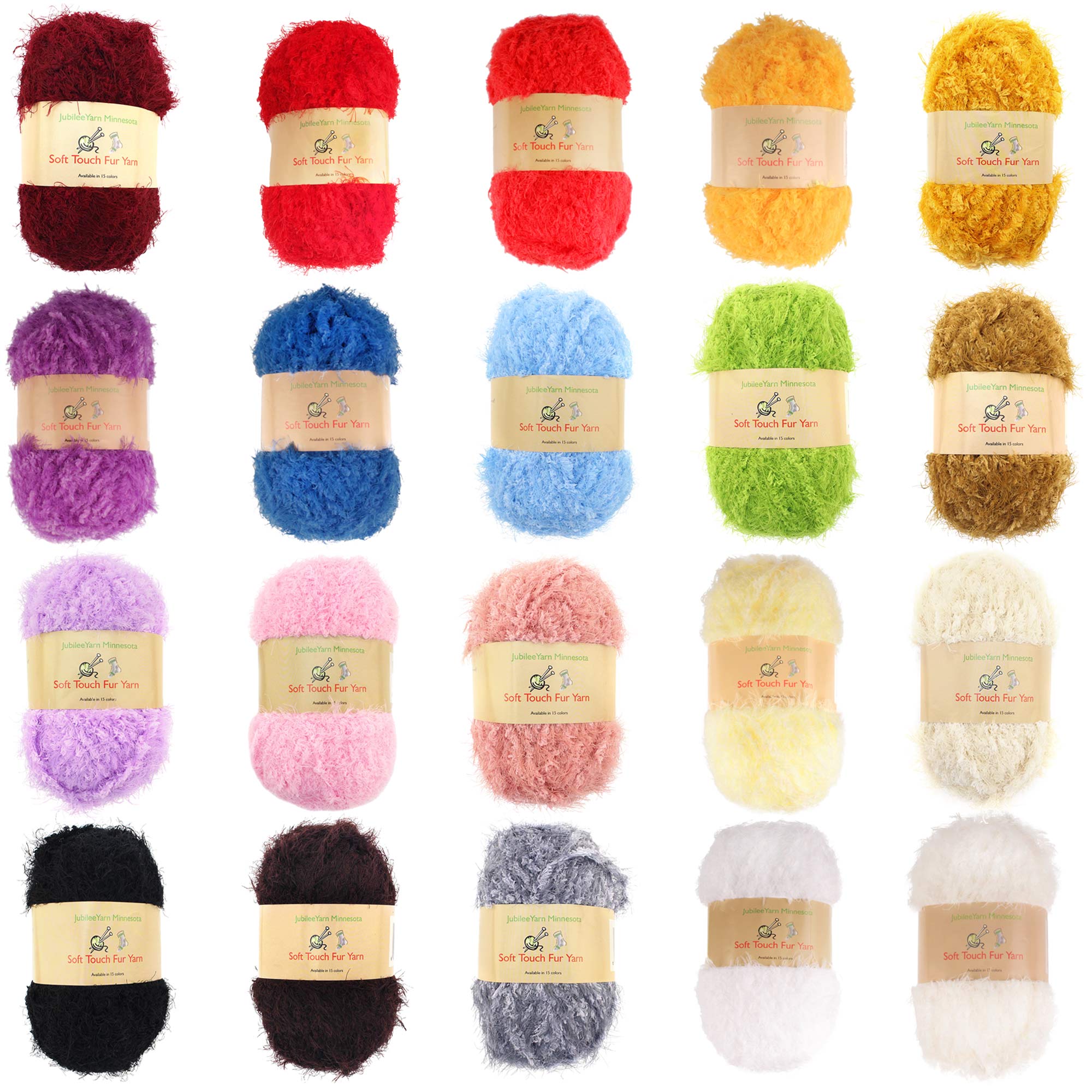 JubileeYarn Soft Touch Yarn - Bulky Fuzzy Fur - Great for Fuzzy ...