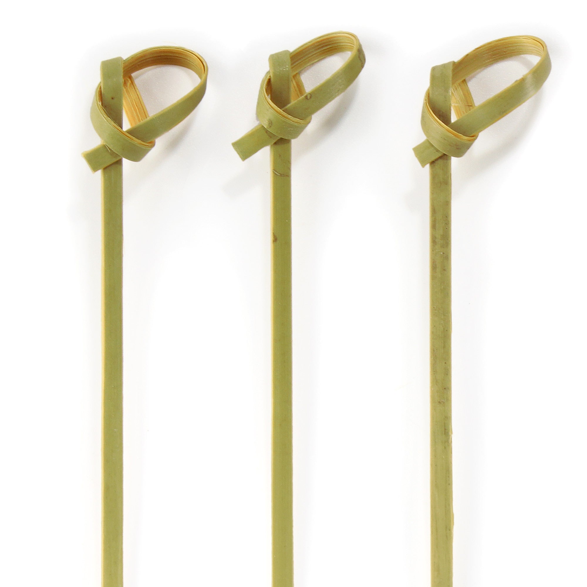 Premium Green Knot Knotted Bamboo Picks and Skewers